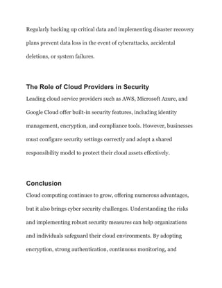 Cyber Security in Cloud Computing: Challenges and Solutions | PDF