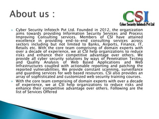 Cyber security infotech pvt ltd | PPT