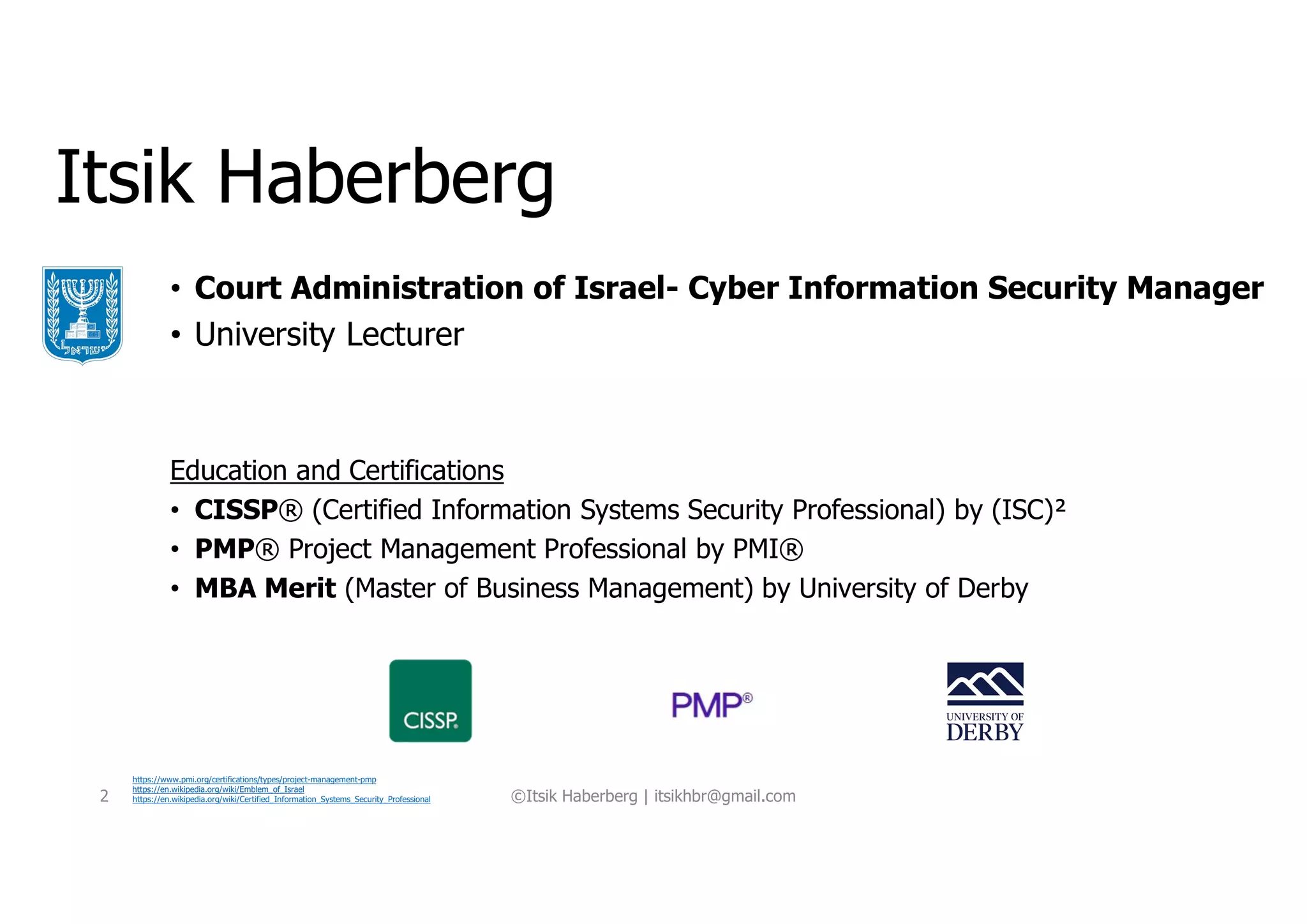 Cyber security in israel by itsik haberberg | PPT