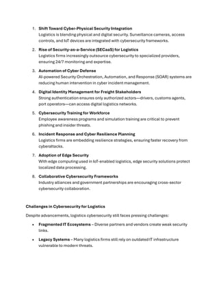 Cybersecurity in Logistics 2025–2030: Digital Protection for Connected ...