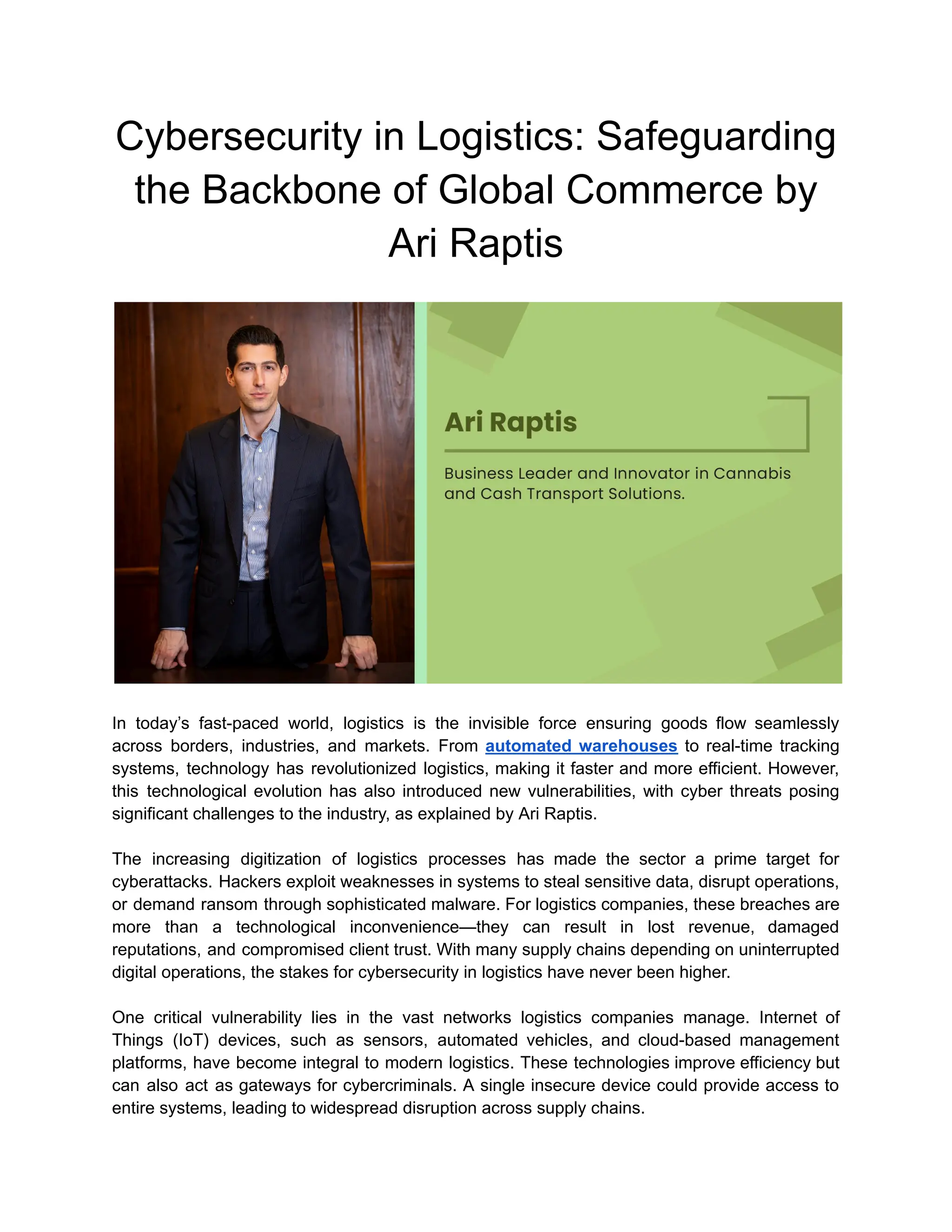 Cybersecurity in Logistics_ Safeguarding the Backbone of Global Commerce by Ari Raptis.pdf