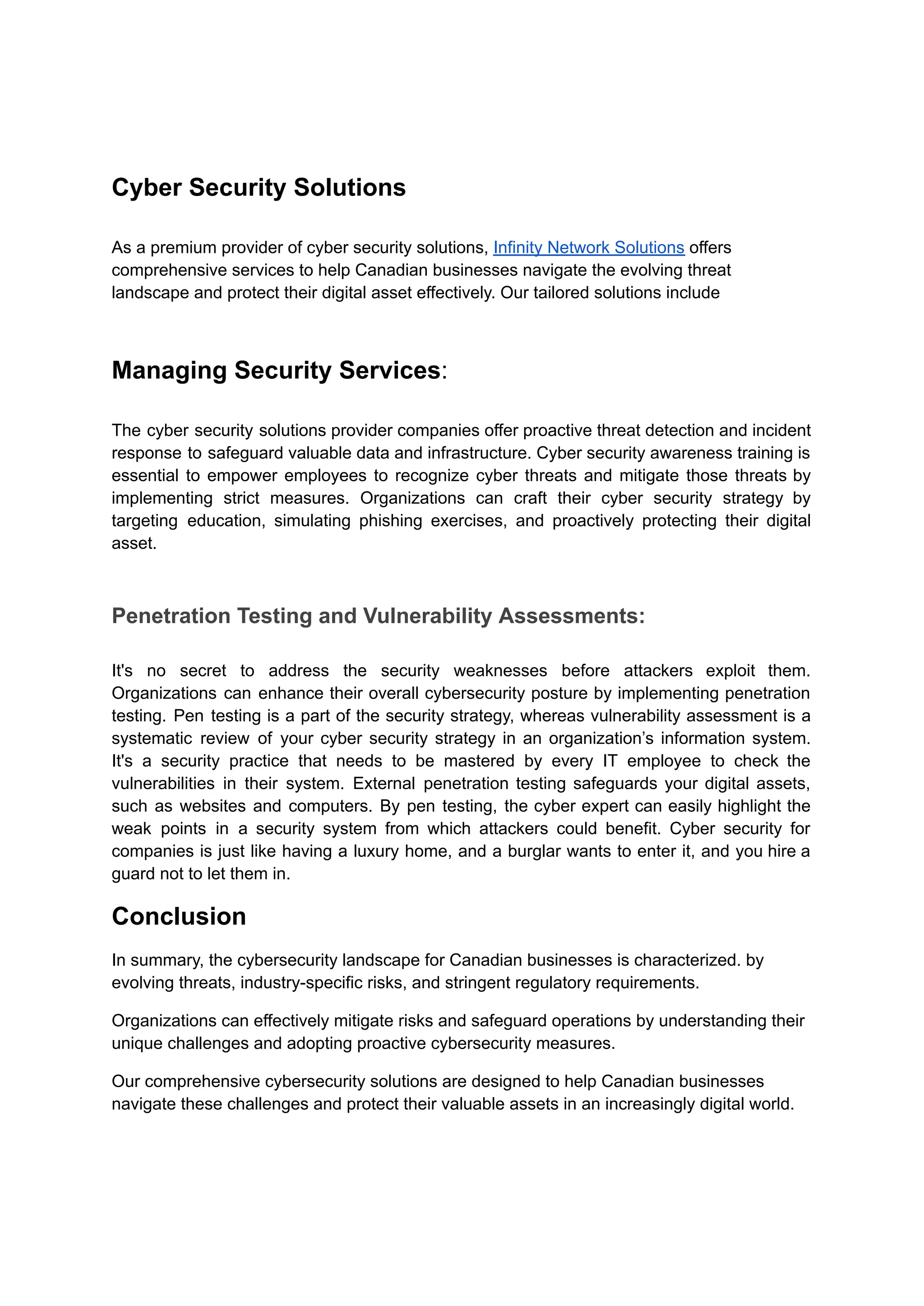 Cybersecurity Landscape for Canadian Business | PDF