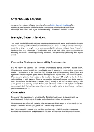 Cybersecurity Landscape for Canadian Business | PDF