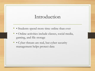 Cyber Security Management Explained in Simple Terms for Students | PPTX