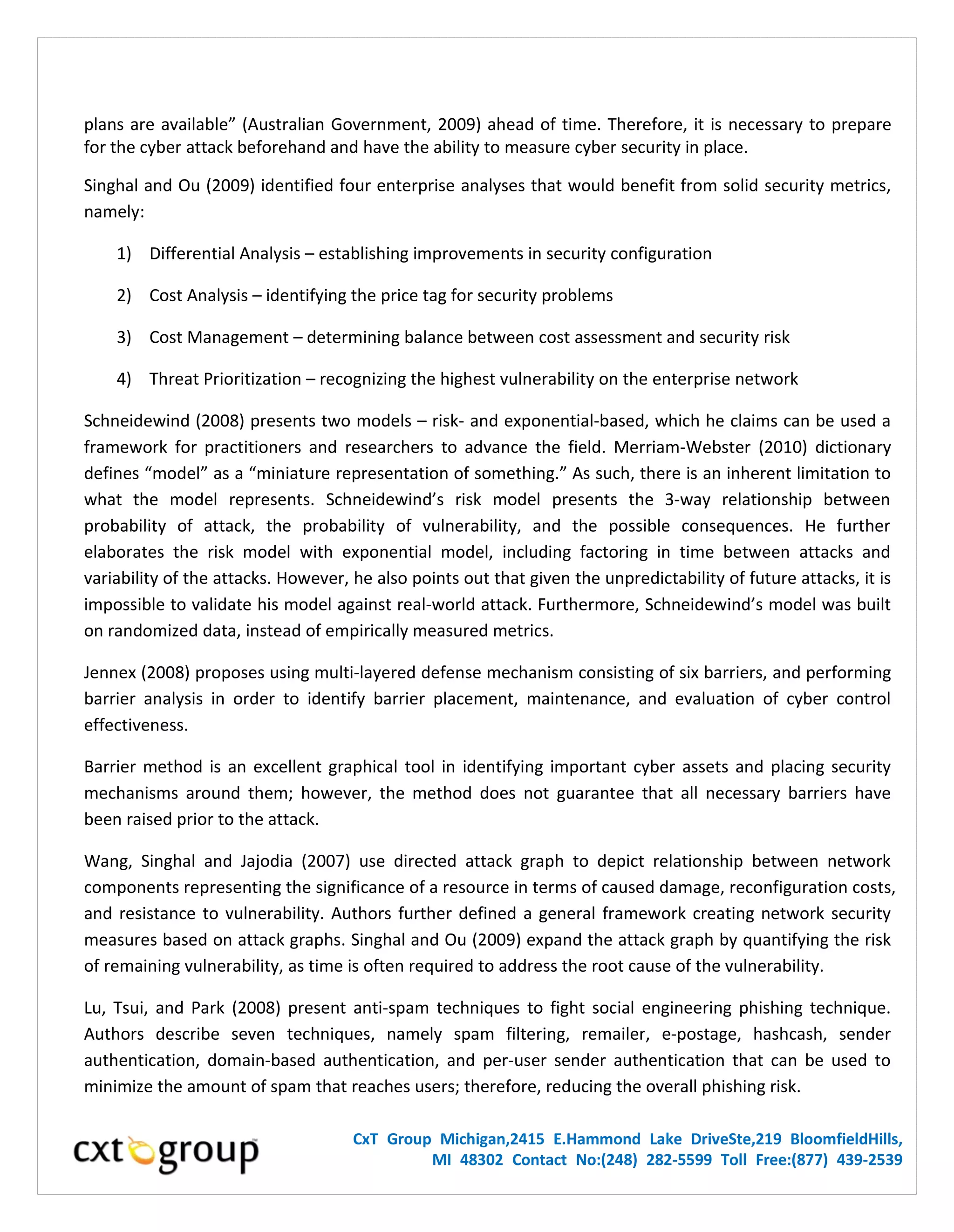 Cyber Security Models - CxT Group | PDF