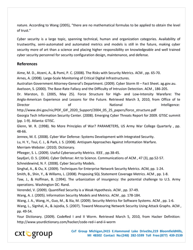 Cyber Security Models - CxT Group | PDF