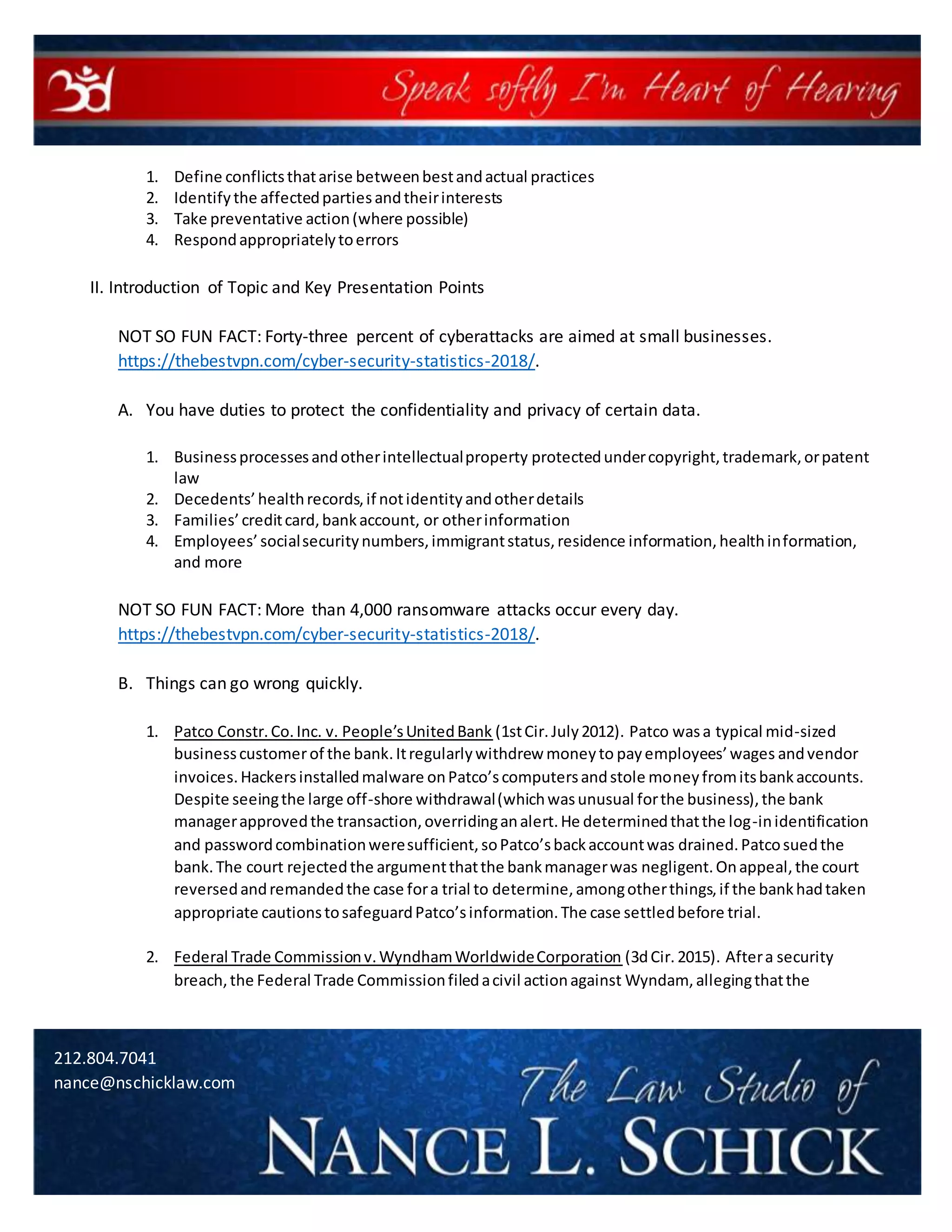 Cybersecurity Continuing Education Course Outline | PDF