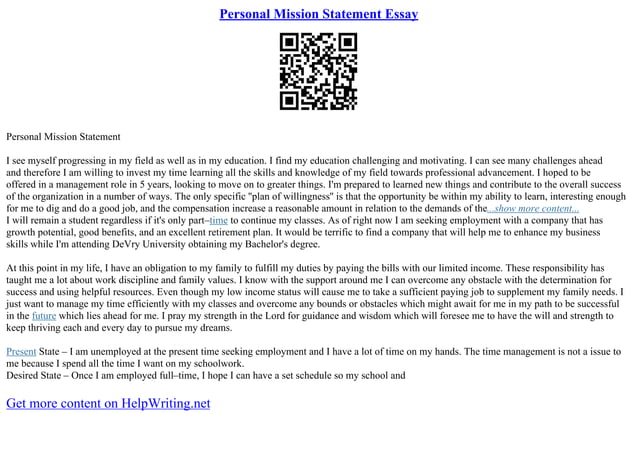 Cybersecurity Personal Statement | PPT