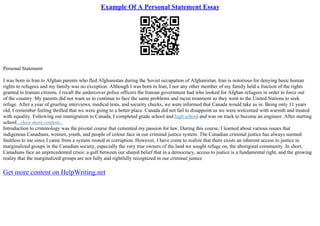 Cybersecurity Personal Statement | PPT