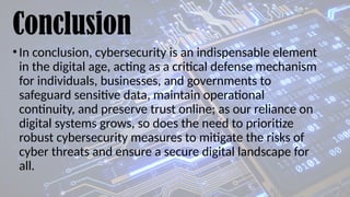 cybersecurity and its importance in digital era | PPTX