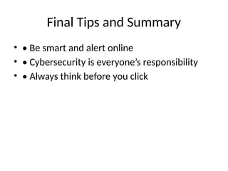 Cybersecurity Basics: How to Stay Safe Online and Avoid Digital Threats ...