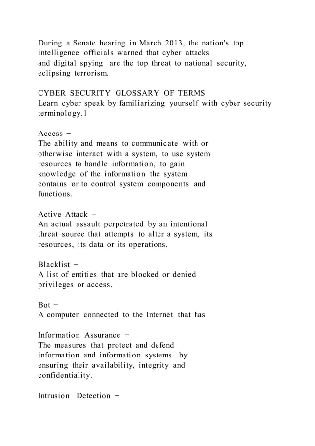 CYBER SECURITY PRIMERCYBER SECURITY PRIMERA brief in | PDF