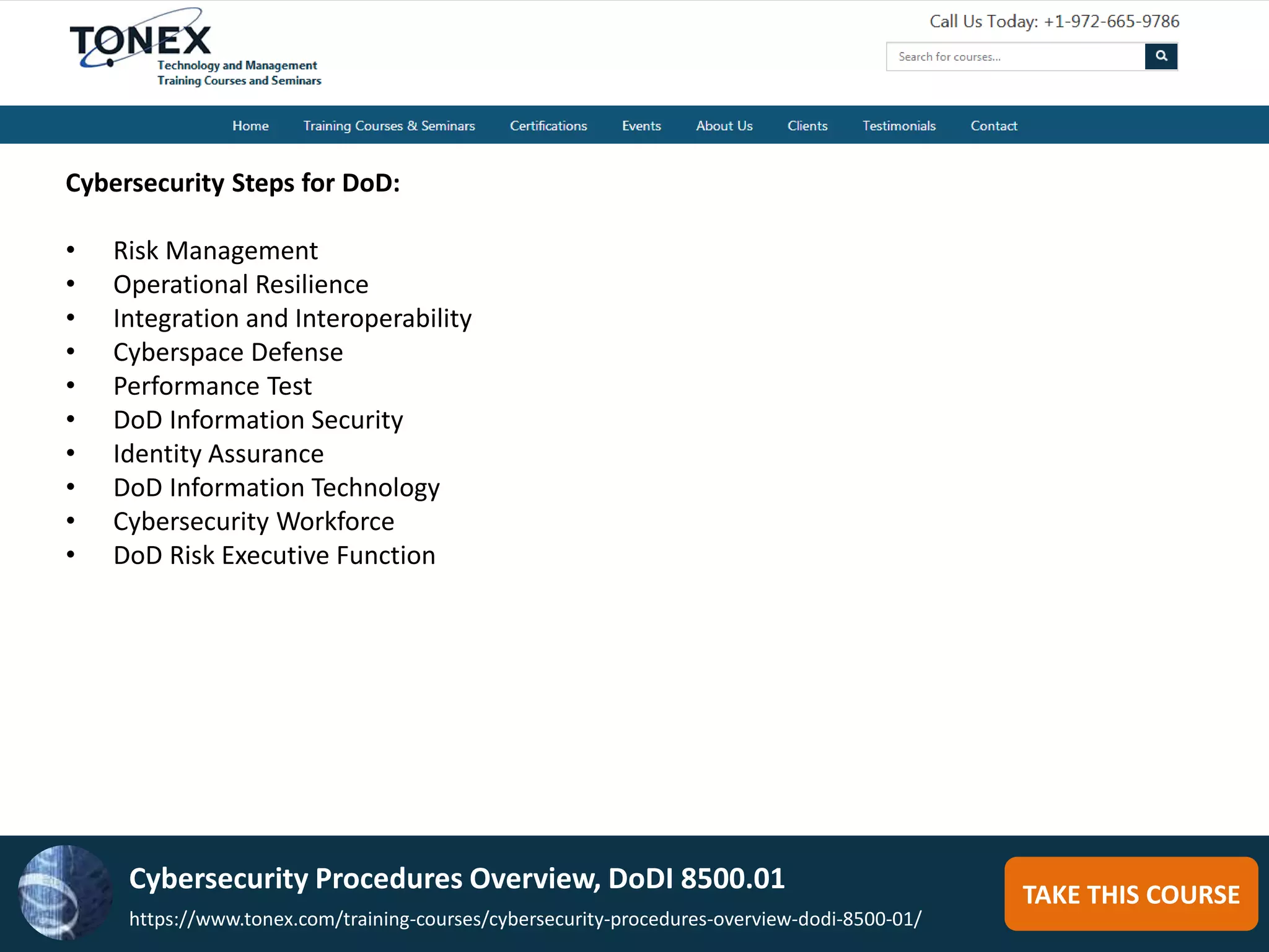 Cybersecurity Procedures Overview, DoDI 8500.01