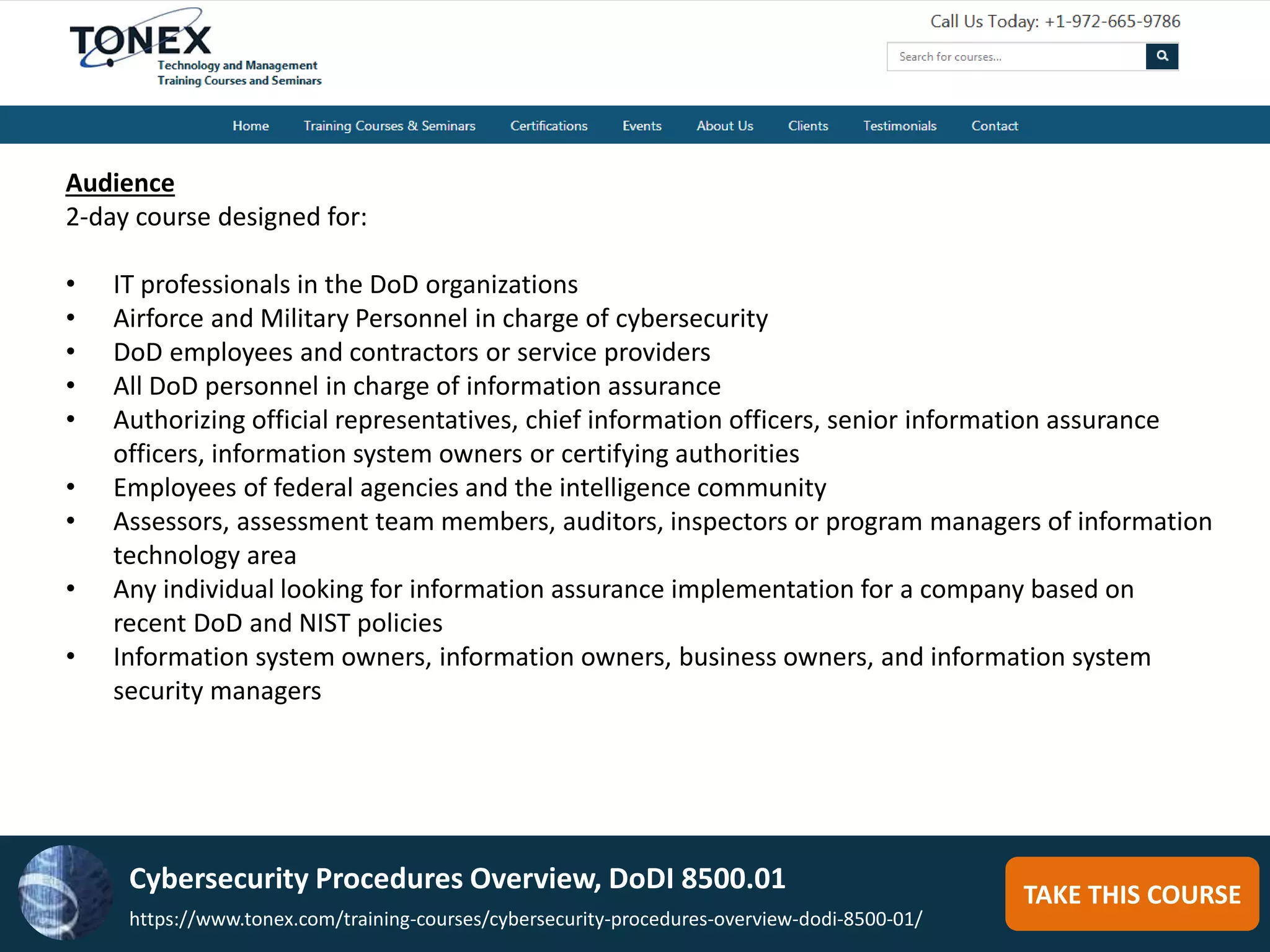 Cybersecurity Procedures Overview, DoDI 8500.01