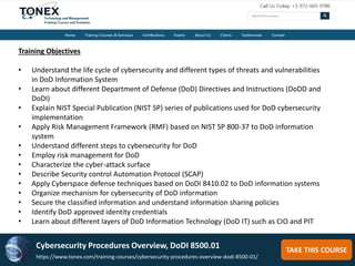 Cybersecurity Procedures Overview, DoDI 8500.01