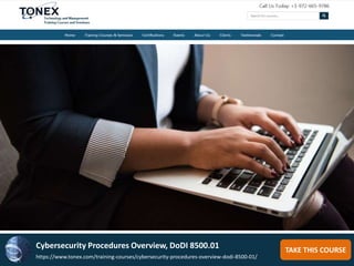 Cybersecurity Procedures Overview, DoDI 8500.01