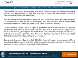 Cybersecurity Procedures Overview, DoDI 8500.01