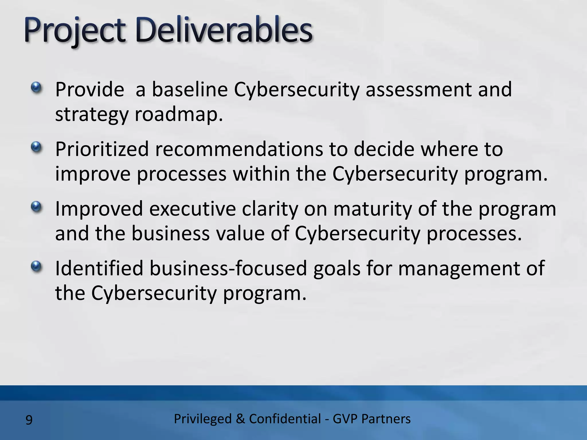 Cybersecurity Program Assessment Services | PPT