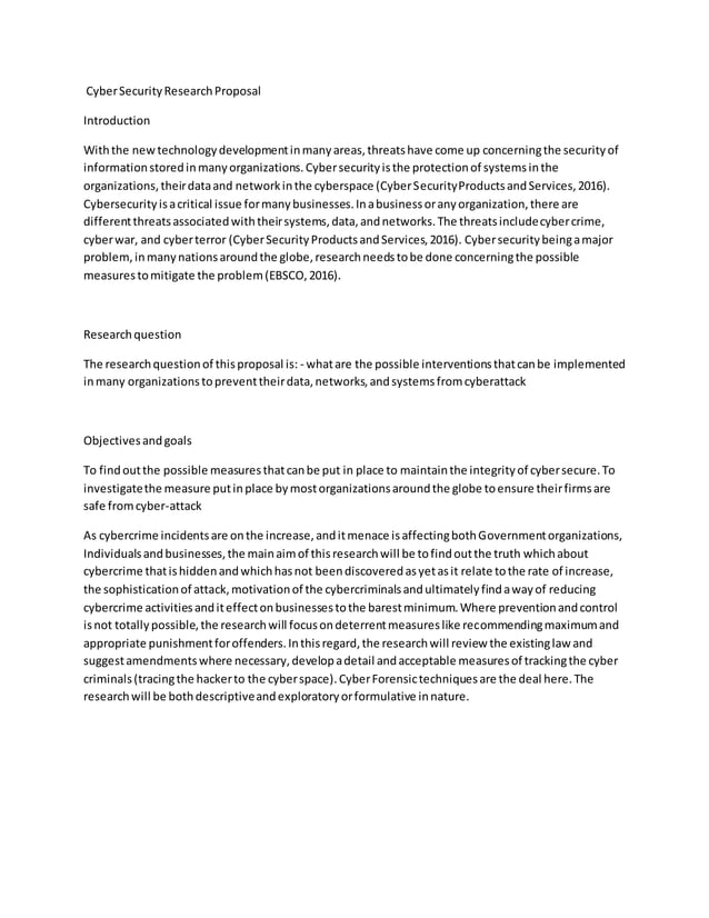 Cyber security research proposal | DOCX