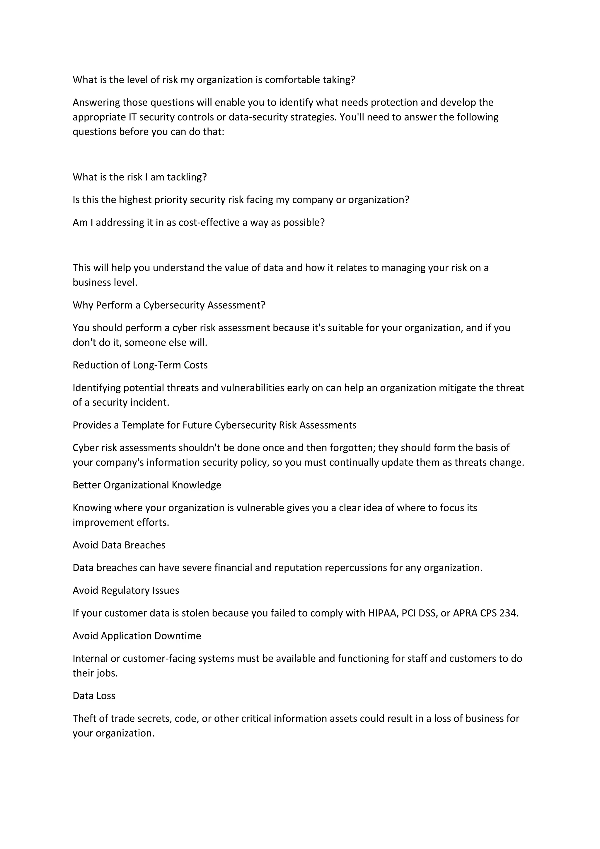 Cybersecurity risk assessments help organizations identify.pdf