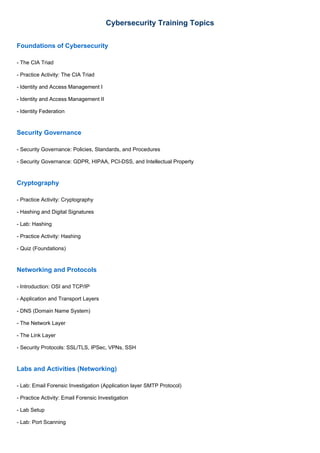 Cybersecurity_Topics AND need to focus on | PDF