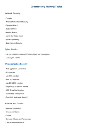 Cybersecurity_Topics AND need to focus on | PDF