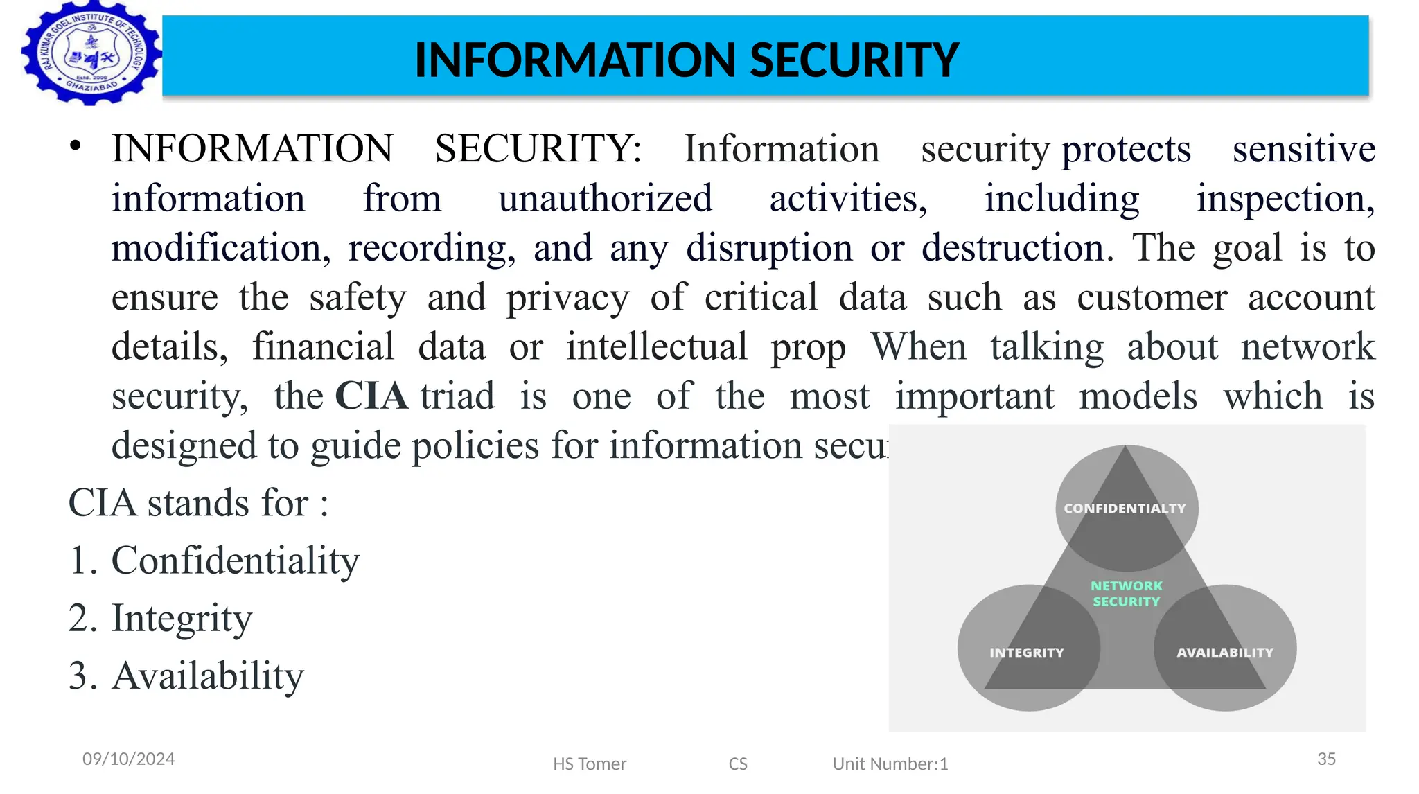 Cyber Security 2 nd year aktu[Unit-1].pptx | Computing | Technology ...