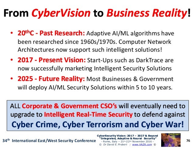 CyberSecurity Vision: 2017-2027 & Beyond!
