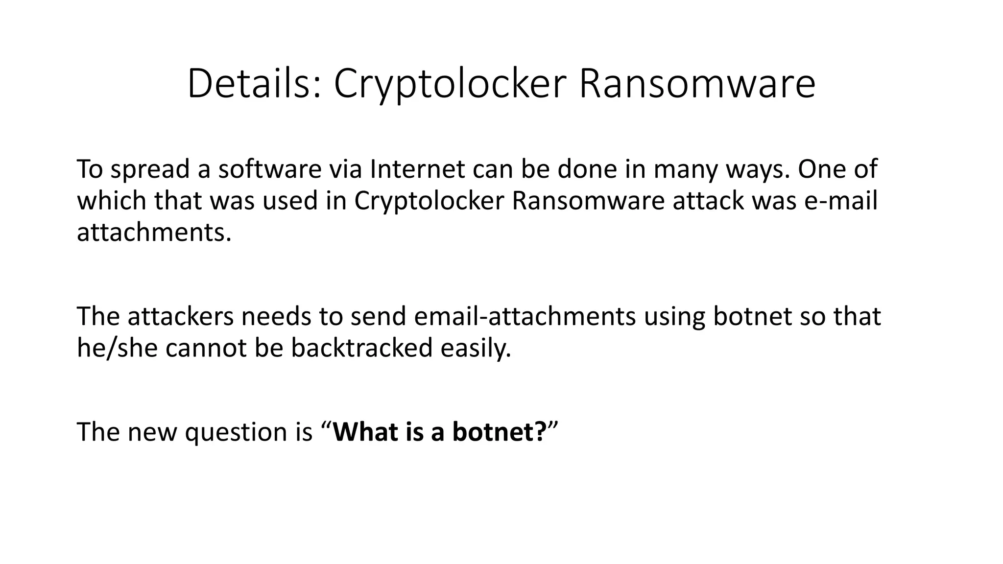 Cryptolocker Ransomware Attack | PPTX