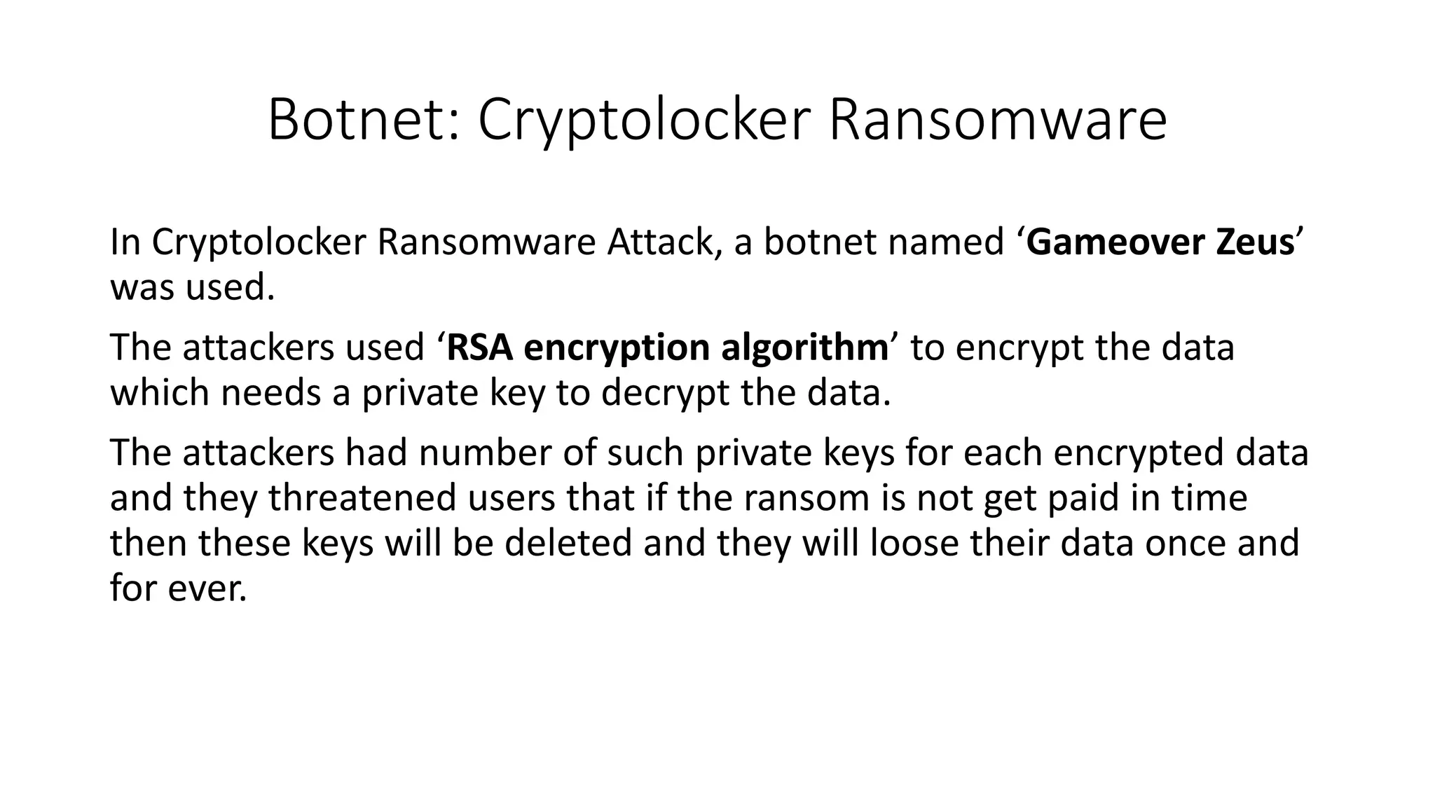 Cryptolocker Ransomware Attack | PPTX