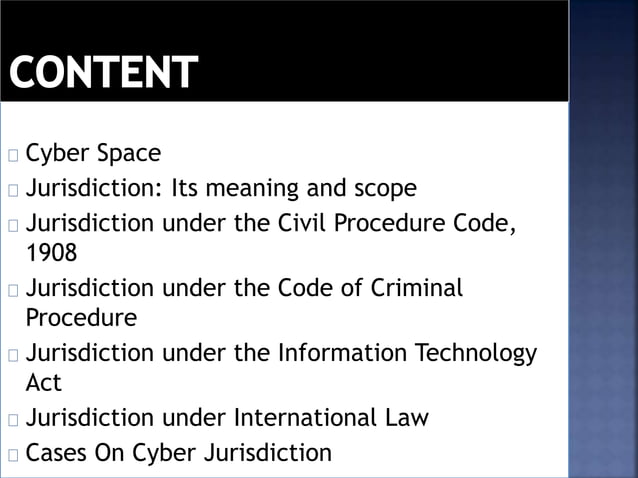Cyber space: its legal jurisdiction | PPTX