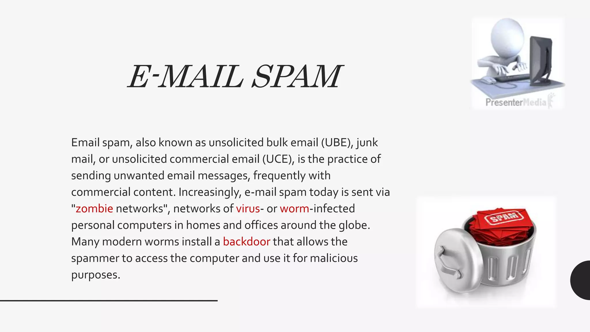 Cyber Spamming & its Types | PPTX | Email | Internet
