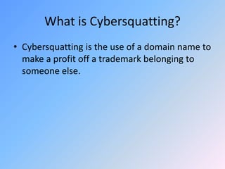 Cybersquatting | PPTX