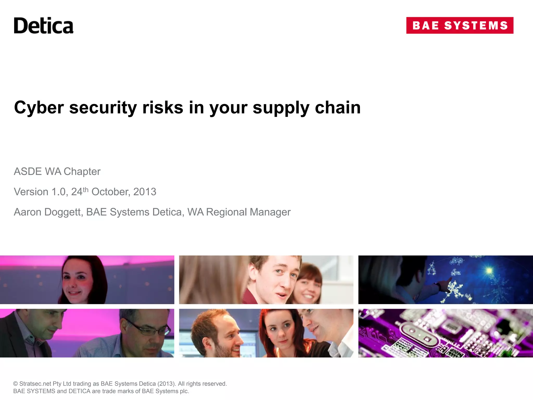 Cyber supply chain risk management ASDE | PDF
