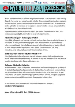 Cybertech Asia March 2018 | PDF | Business Expos & Conferences | Events