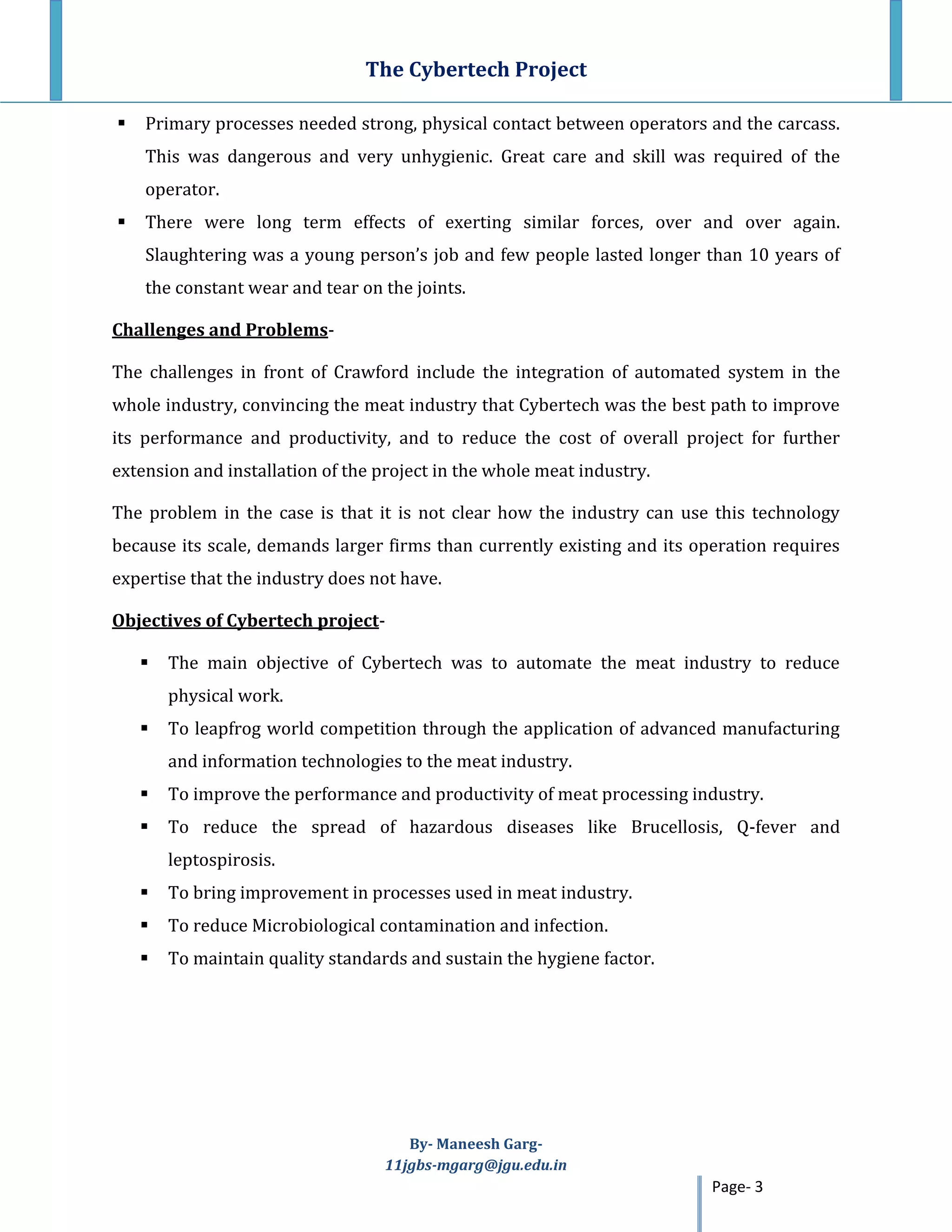 Cybertech project - Case Analysis | DOCX