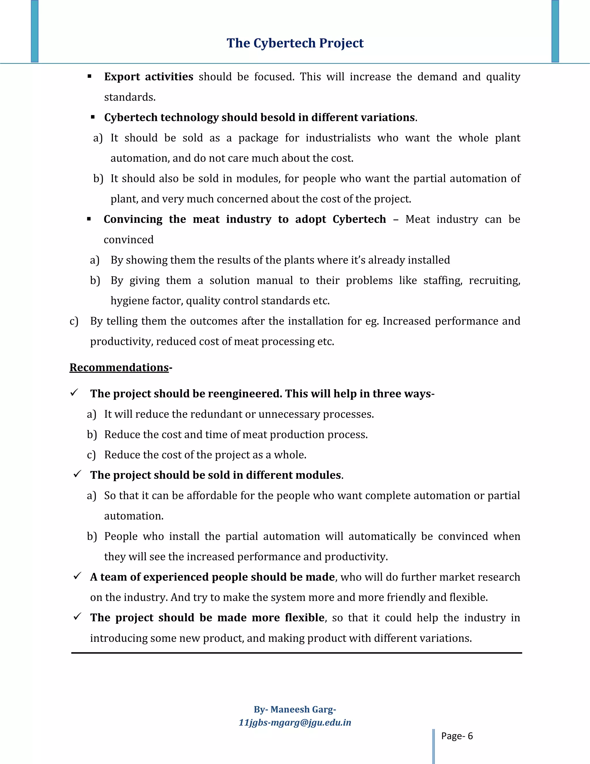 Cybertech project - Case Analysis | DOCX