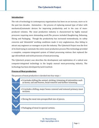 Cybertech project - Case Analysis | DOCX | Technology Industry | Industries