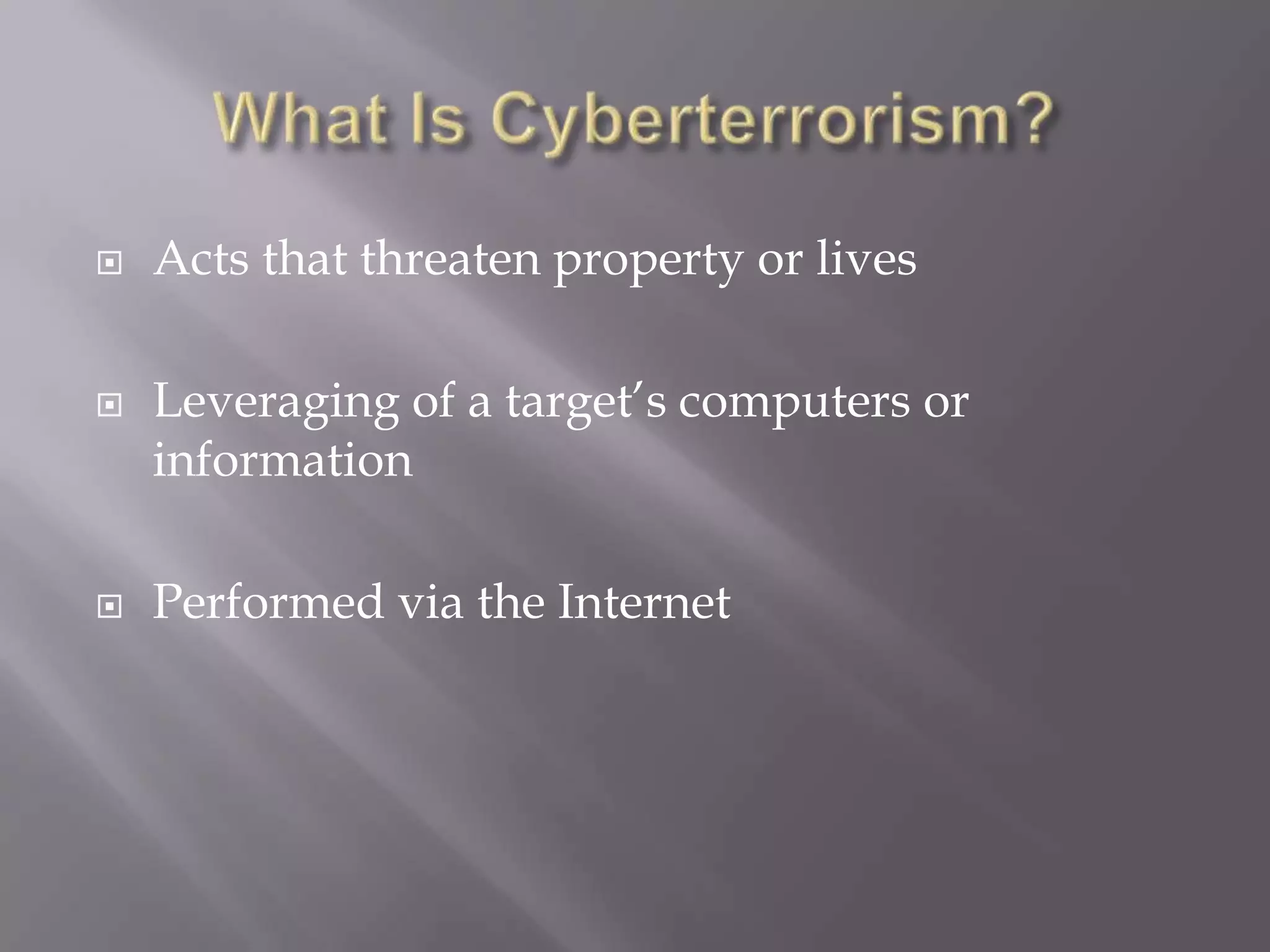 Cyberterrorism | PPTX
