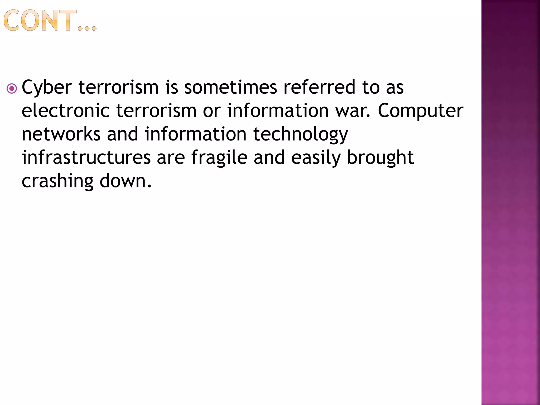 Cyber terrorism | PPTX
