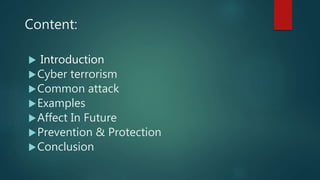 Cyber terrorism | PPTX