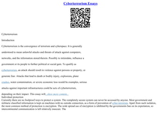 Cyberterrorism | PDF | Information and Network Security | Computing