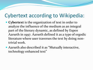 Cybertext | PPT