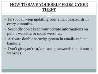 Cyber theft !!! | PPTX