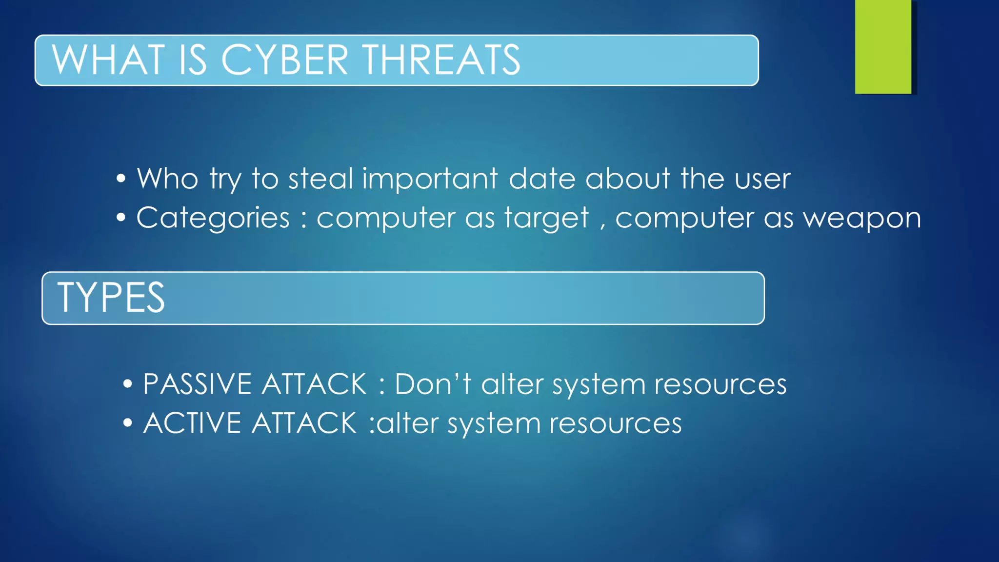 Cyber threads and its types | PPT