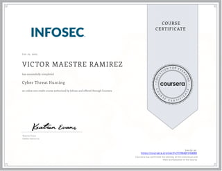 Cyber Threat Hunting - InfoSec Certificate | PDF