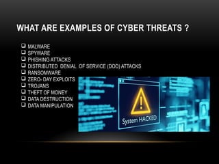 cyber threats introduction and cyber threats types | PPTX