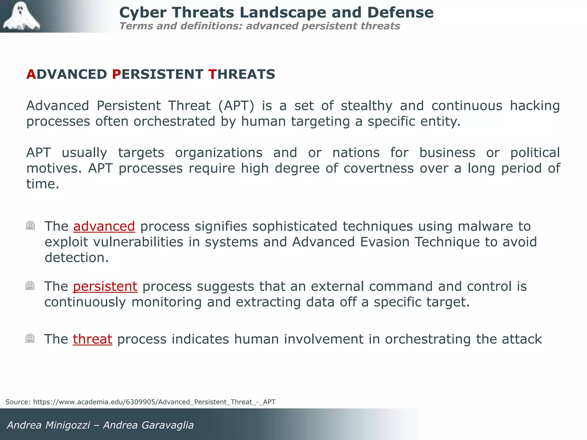 Cyber threats landscape and defense | PPTX | Internet | Computing