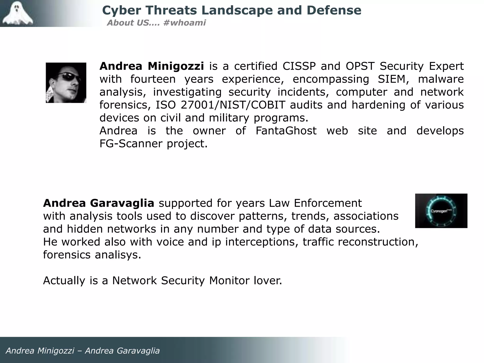 Cyber threats landscape and defense | PPTX
