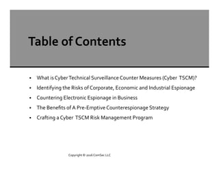 Importance & Value of Cyber TSCM To Corporations | PDF